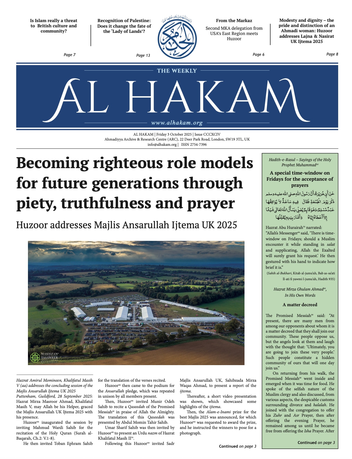 Al Hakam – 3 October 2025 - Al Hakam